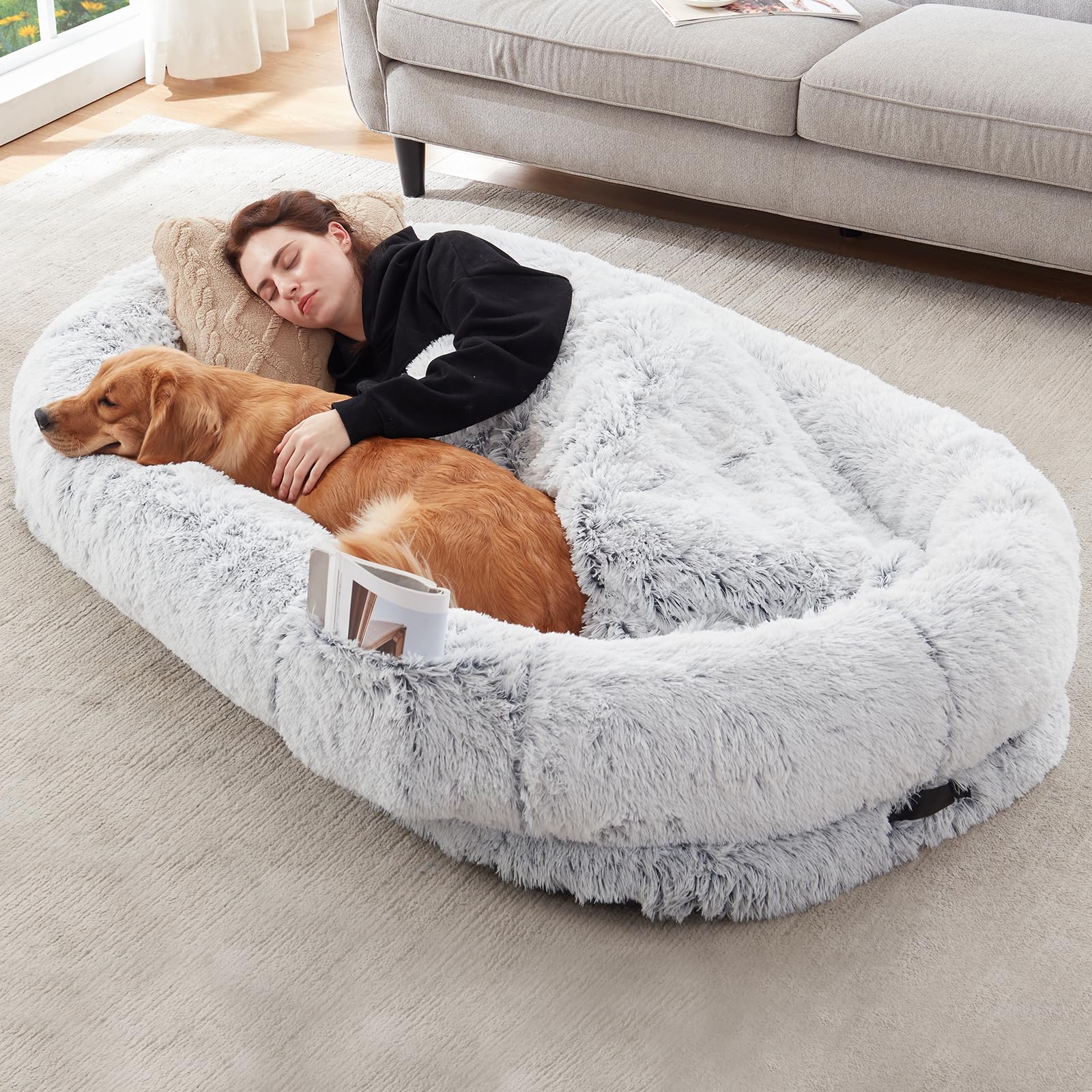 Dog Beds for Humans | Dog Beds for Humans Size | Plush Giant Dog Bed ...